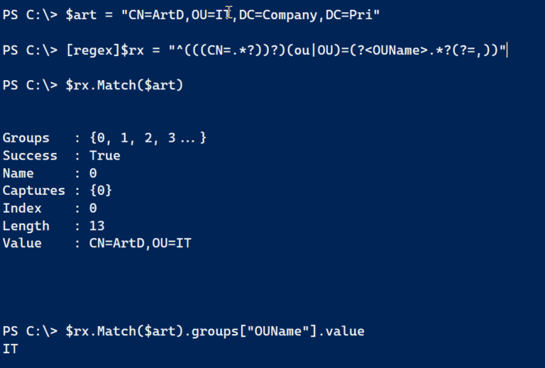 Distinguished Parsing With Powershell And Regex • The Lonely Administrator